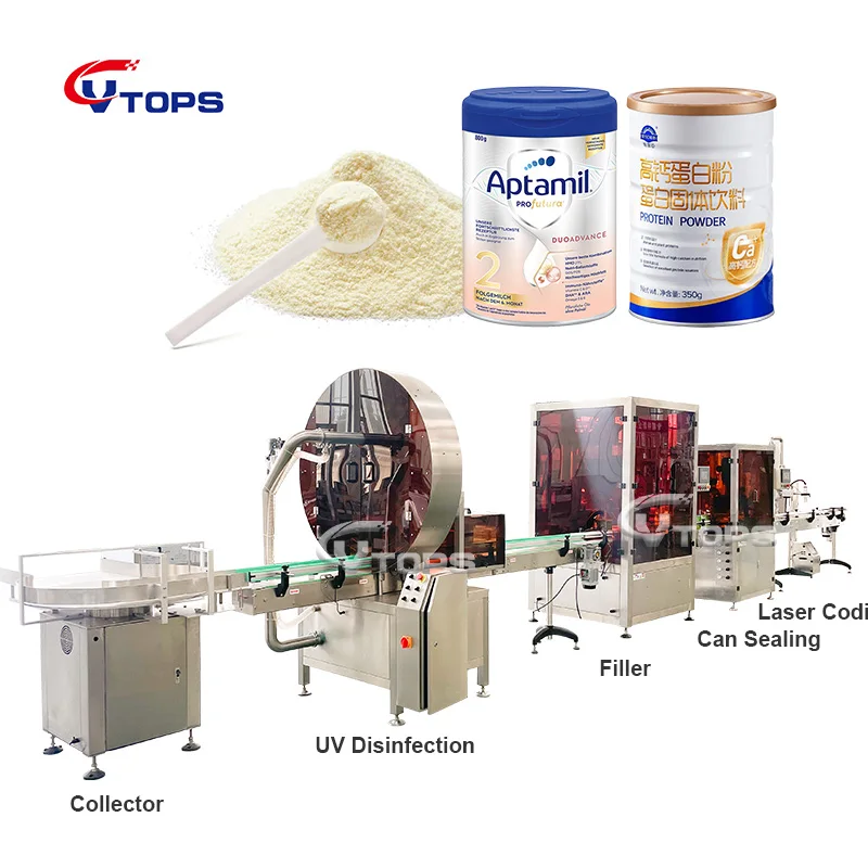 Stainless Steel Baby Milk Powder Canning Capping Line Milk Powder Can ...