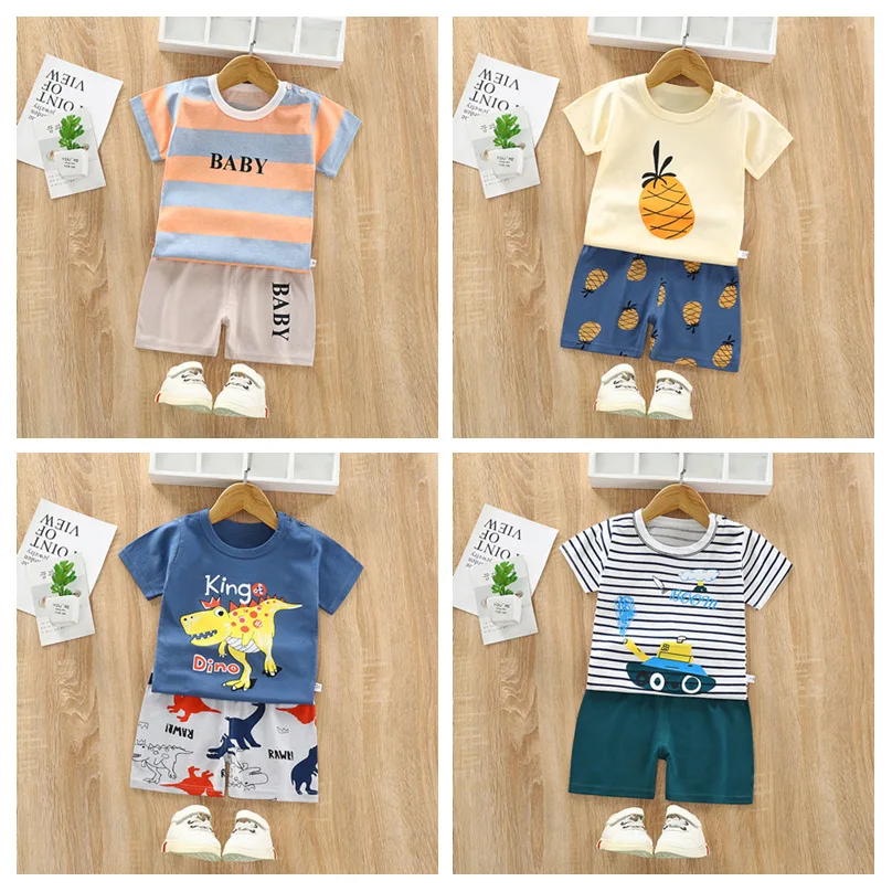 Kids Matching Clothing Suits Soft Children's Clothing Sets Short Sleeve ...