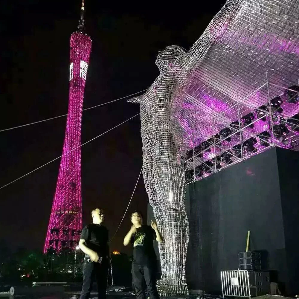 Large Contemporary Modern Human Statue Metal Outdoor Public Art ...