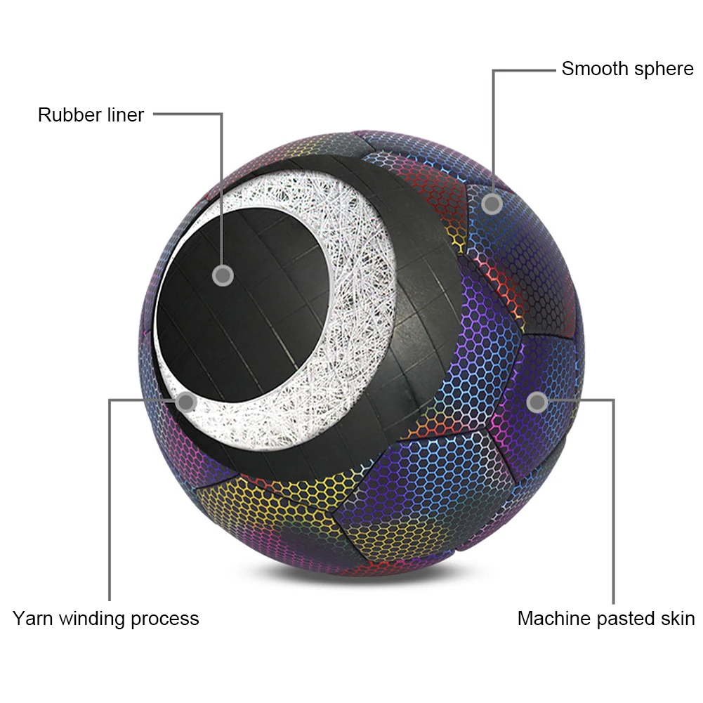 Glow in the Dark Football - Reflective Soccer Balls for Night Training