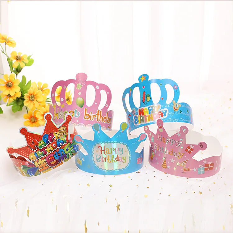 Custom Paper Printing for Happy Birthday Paper Crown with Your Logo For ...