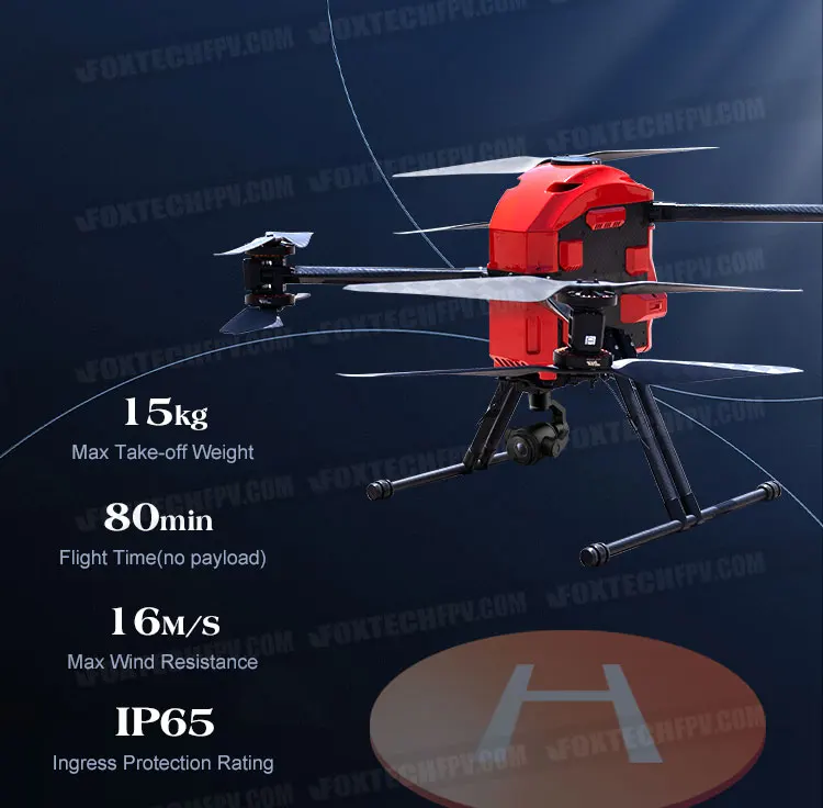 Foxtech Naga Pro Drone Professional Long Distance 5kg Payload Package Pizza Food Delivery ...