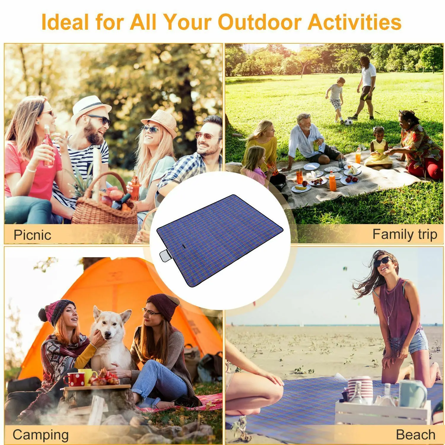 Portable Foldable Outdoor Waterproof Beach Mat Portable Camping Picnic ...