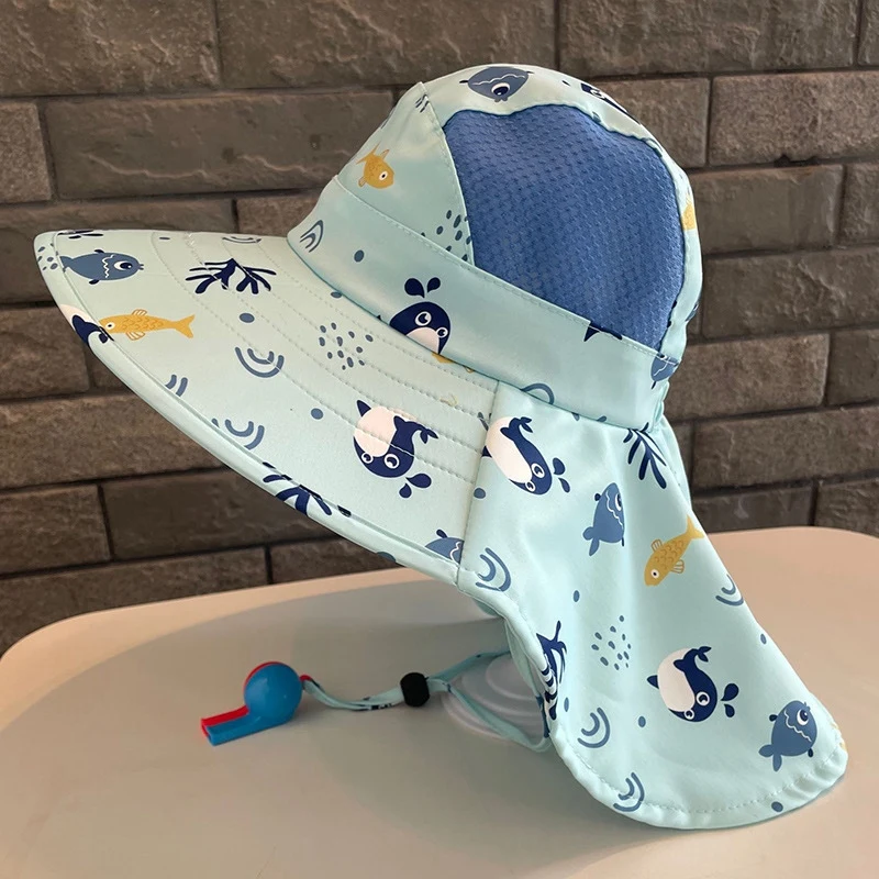 Children summer sun visor hat Boys and girls kids large eaves mesh ...