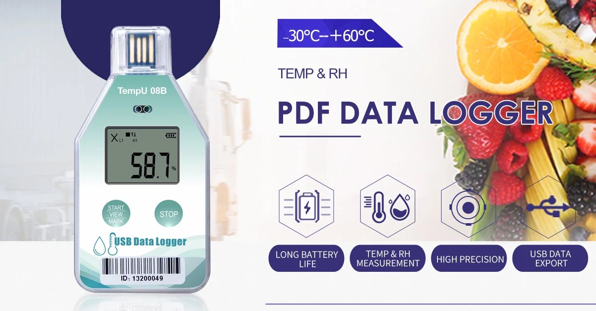 便携式一次性温湿度数据记录器temppu08b - Buy 便携式一次性温度和湿度数据记录器,Pdf一次性usb数据记录器冷链,Usb数据记录仪湿度数据记录器 Product on ...