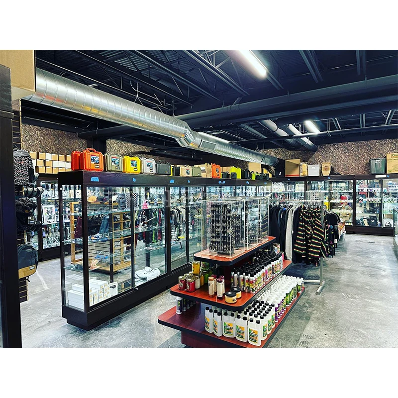 Modern Tobacco Shop Design Led Showcase Rack Smoke Store Slat Wall ...