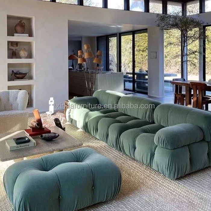 Nordic Lounge Furniture L Shape Modular Sofa Sectional Couch Set Modern ...