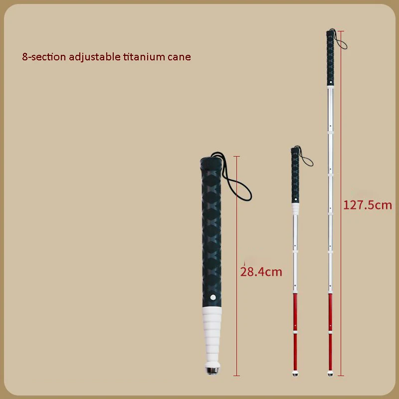 Reflective Folding Walking Stick for Vision Impaired - 9-Section Canes ...