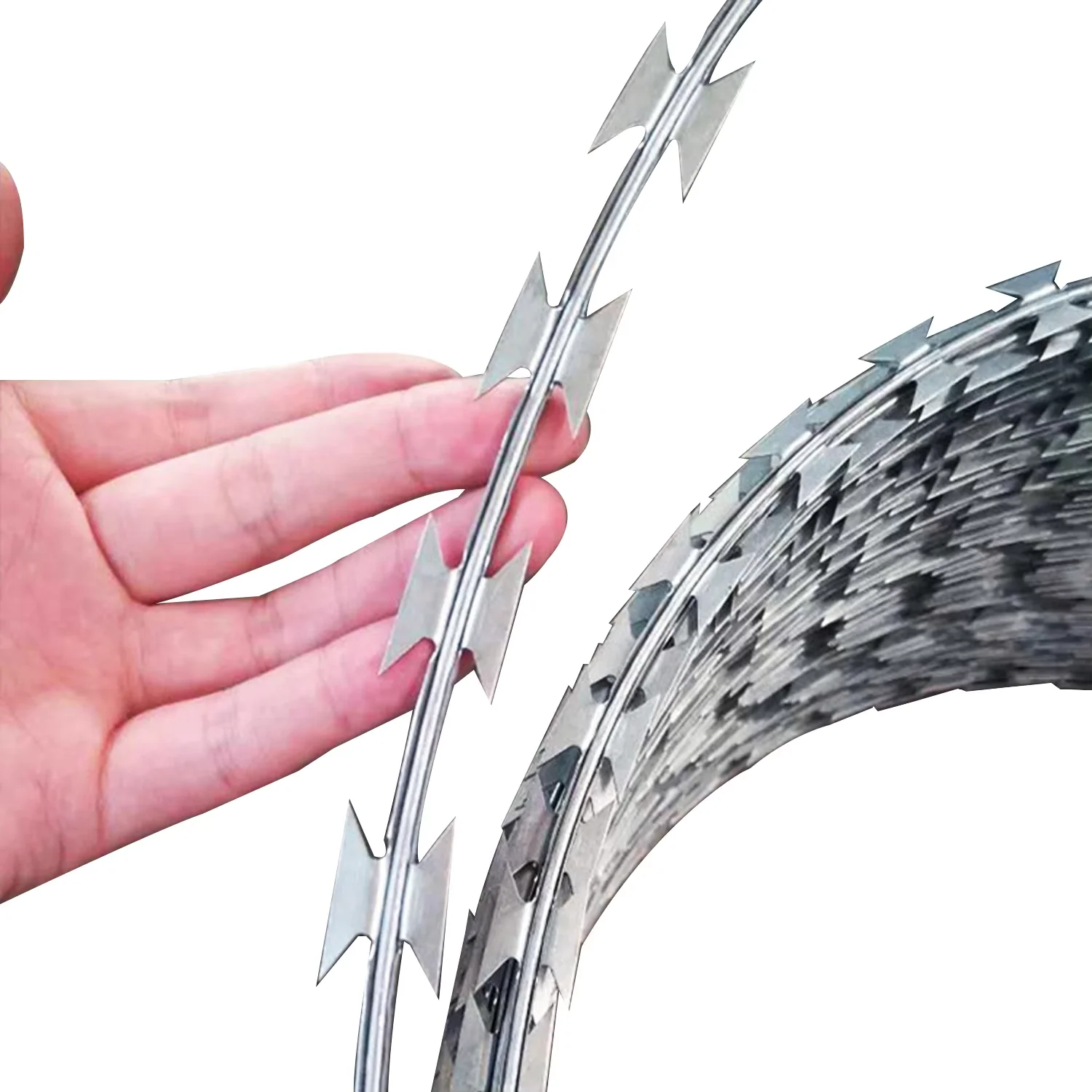 Hot-dip Galvanized Razor Wire Blade Barbed Wire Bto30 Bto-22 Coiled ...