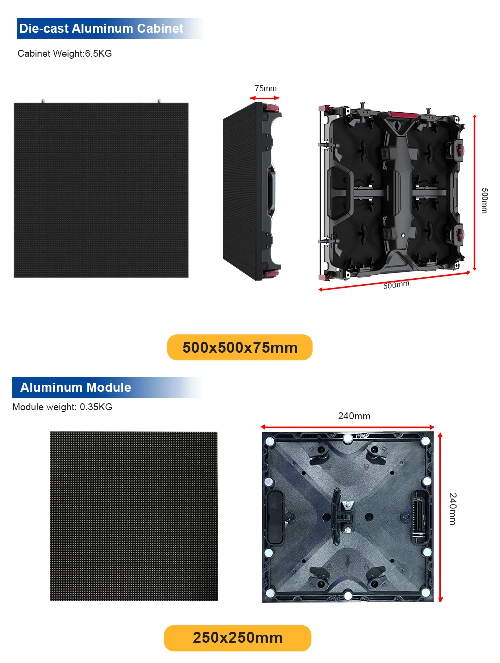 Outdoor P3.91 P4.81 Screen 500*500mm Led Display Screen Advertising ...