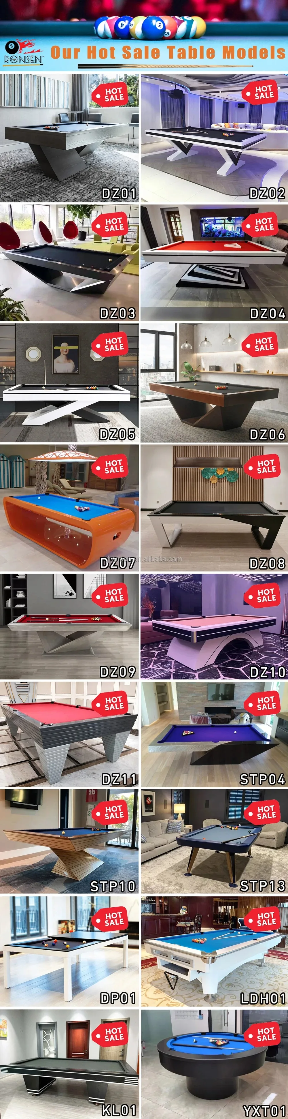 Modern Style 9 Ball American Standard Style Slates Billiards 8ft 9ft ...