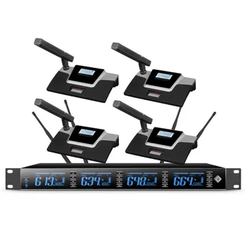 4 Channel Microphone For Meeting Room Wireless Conference Table Mic ...