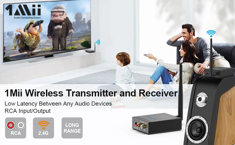 1mii RT5066 2.4ghz Wireless Audio Transmitter and Receiver