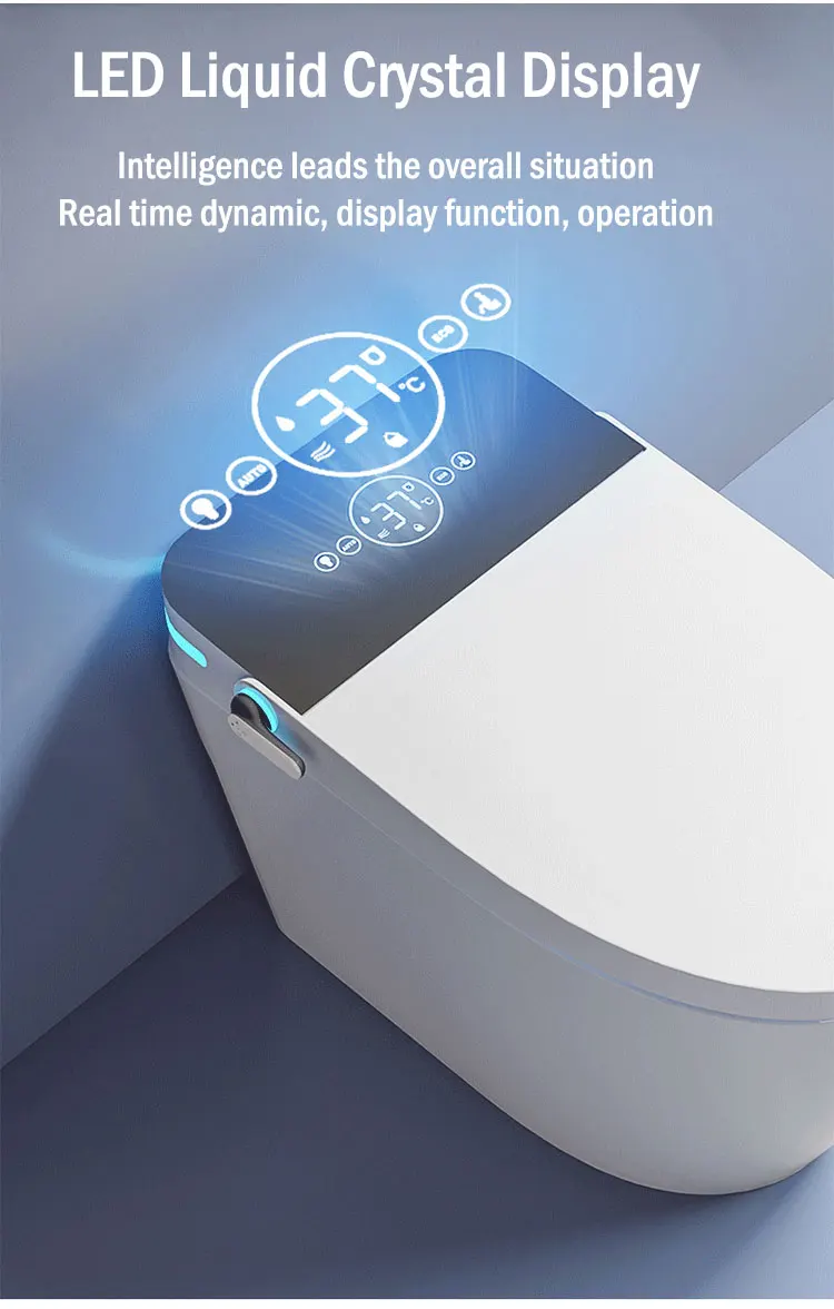 Luxury Automatic Flush Wc Rimless Water Closet Colorful Smart Toilet ...