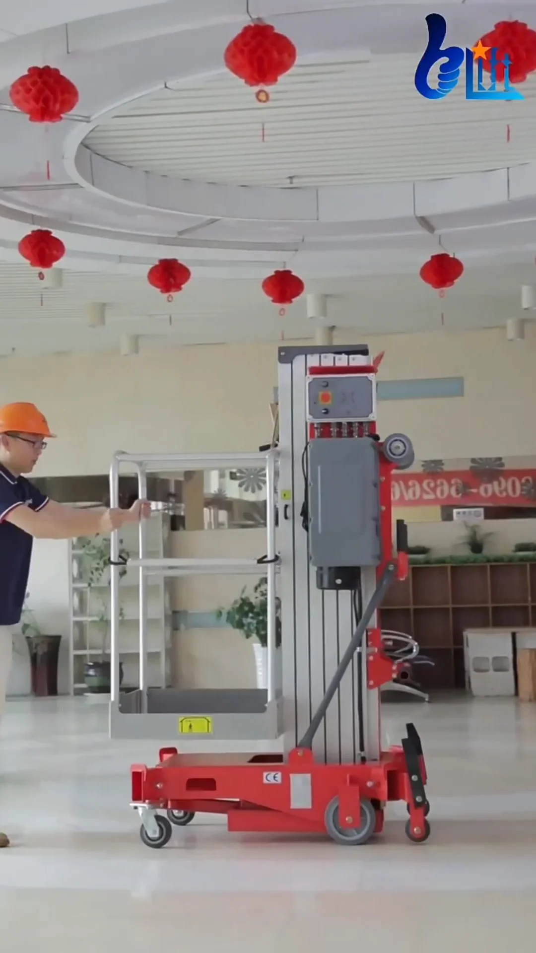 12m 120kg Loading Capacity Telescopic Mast Aluminum Work Platform Lifts ...