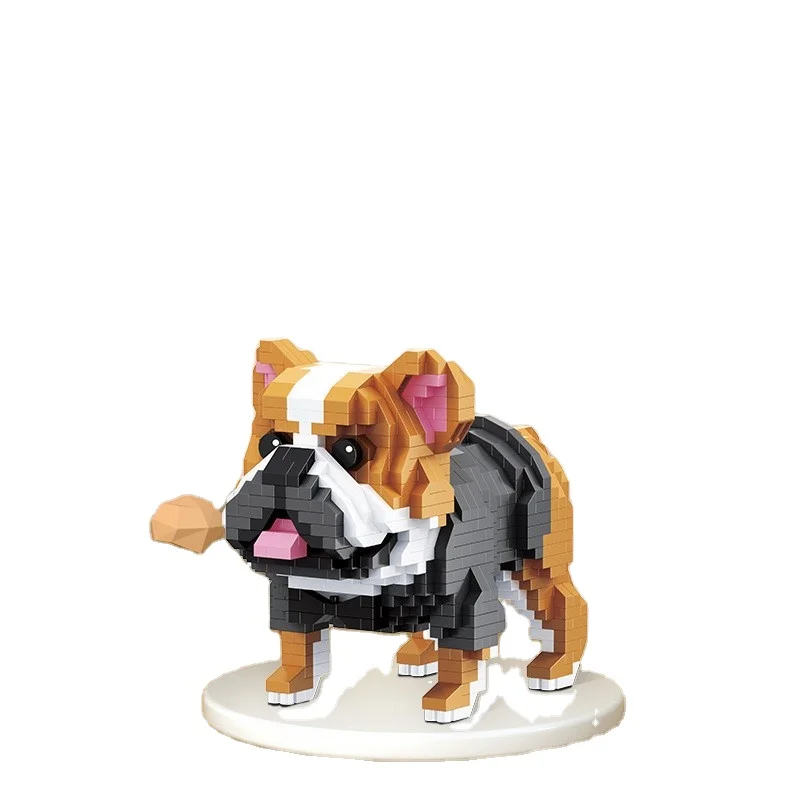 diy mini cartoon character building blocks pet dogs micro mini building ...
