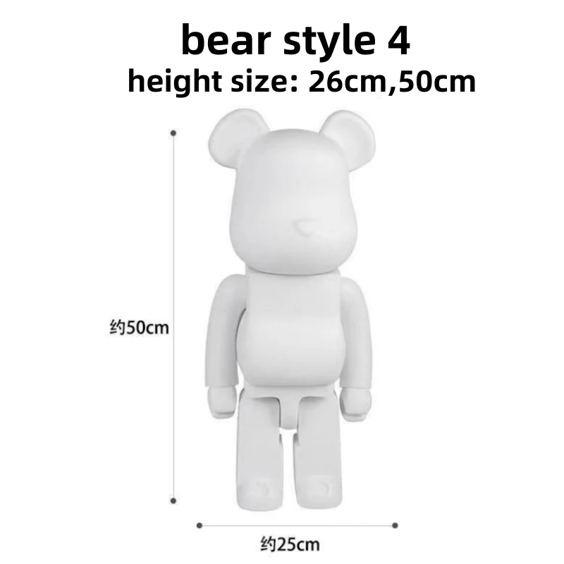 Custom Made Diy Blank Bearbrick 1000 1000% Blank Bearsbrick Bears 400 400% 70cm White Black ...