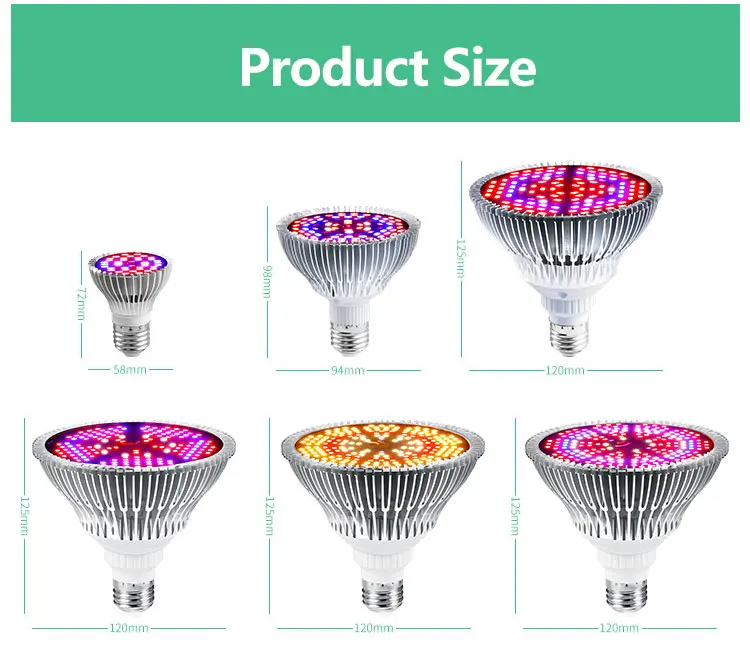 E27 LED Grow Bulbs Full Spectrum UV IR Sunlight Indoor Grow Light Par38 ...