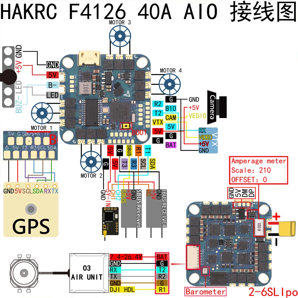Hakrc F4126 Aio Flight Stack 25.5x25.5mm Flight Controller 4in1 Esc 20a ...