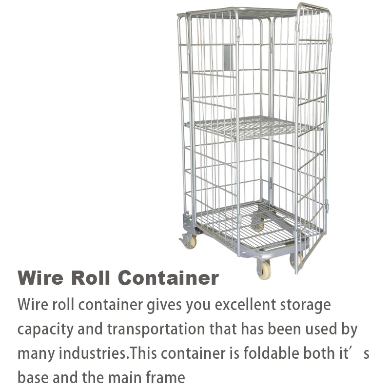 Foldable Warehouse Logistic Roll Container Cage - Buy Roll Container ...