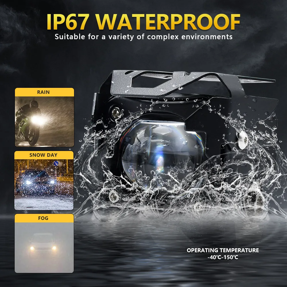 Adjustable Waterproof Projector Led 12v Spot High Low Beam Motorcycle ...