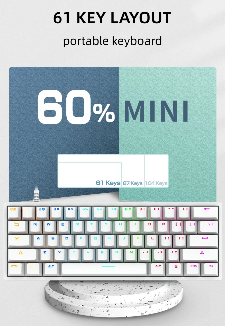 High Quality 60 Percent Mechanical Gaming Keyboard Gaming Mechanical ...