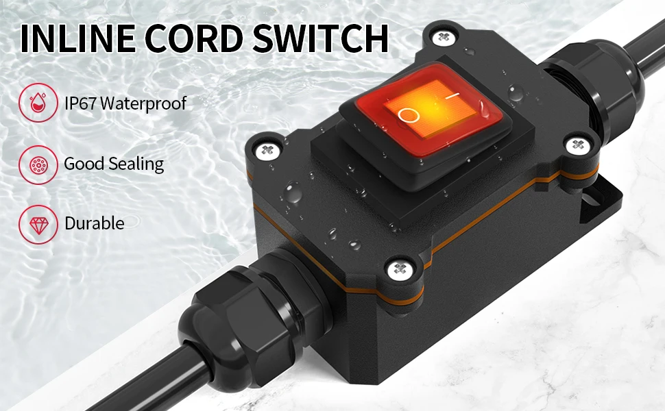 Outdoor Inline Cord Switch - Waterproof &amp; Reliable Power Control