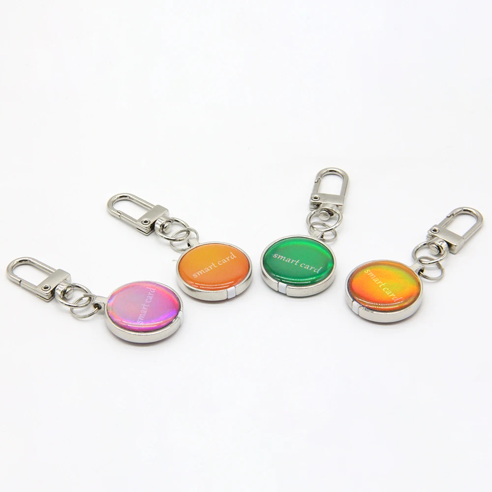 ISO14443A Metal RFID Keyfob Custom NFC Epoxy Key Ring Keychain 13.56MHz ...