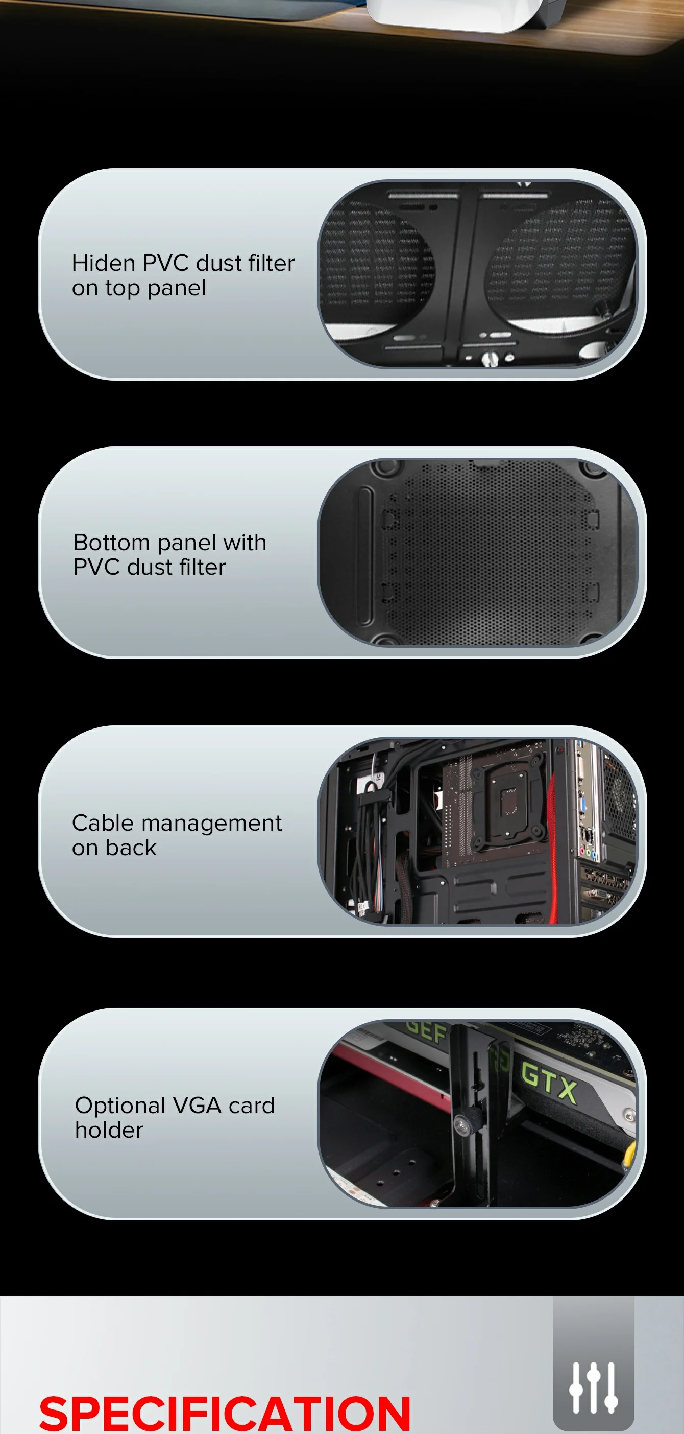 Gamemax Computer MATX Gaming Case - Mini Tower Support