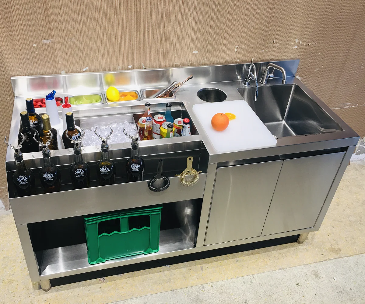 Cocktail Station Bar Unit Modular Freestanding Stainless Steel Bar ...