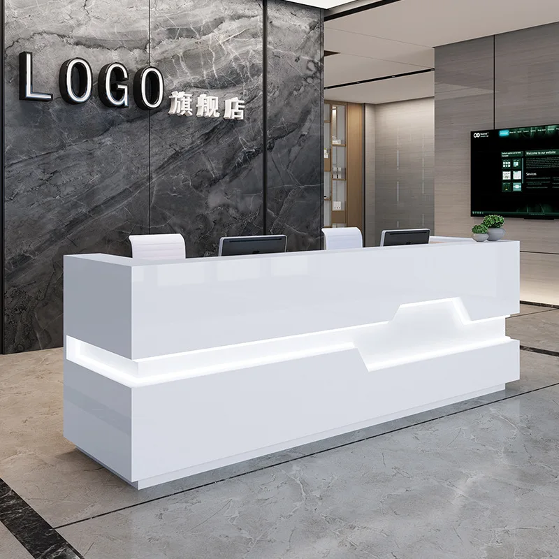 Zitai Customized Color Size Logo White Modern Reception Desk Hotel ...
