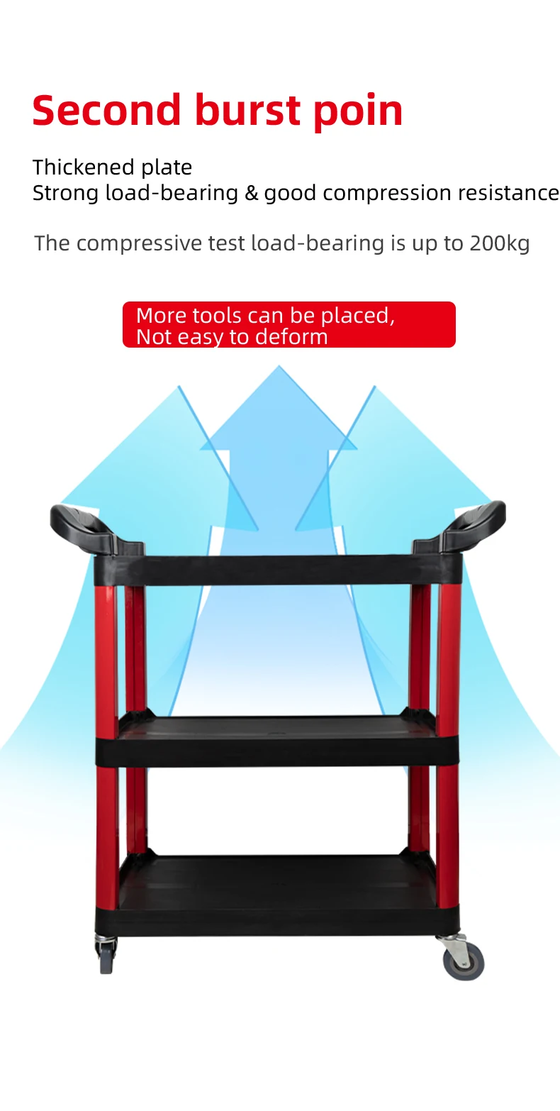 Hot Selling Utility 3 Tier Rolling Hand Push Tool Cart Trolley With ...