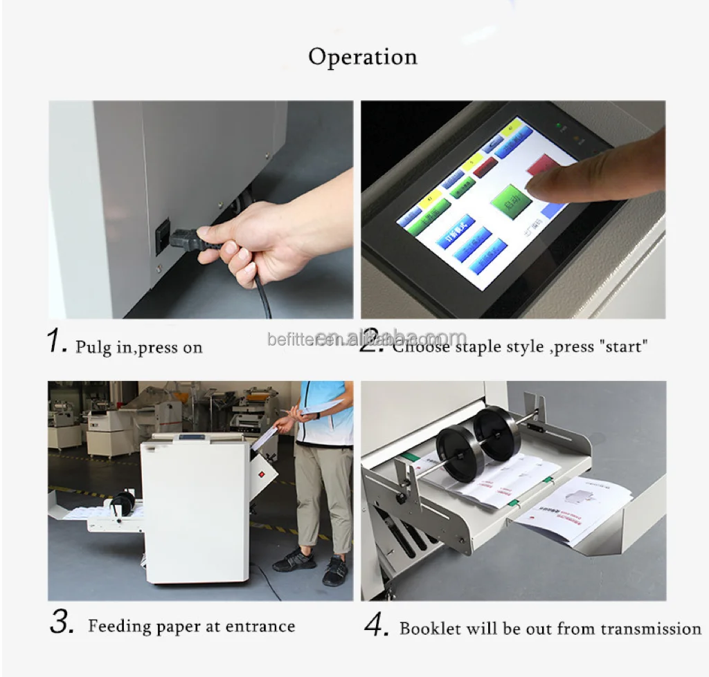 A3 A4 A5 Automatic Adjustment Wire Stitching Paper Folding Binding ...