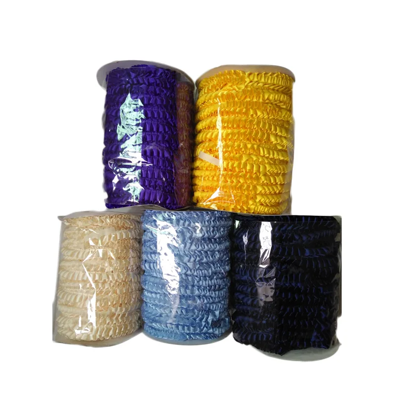Factory Wholesale Satin Ribbon Trim - Double Sided Pleated Gathered ...