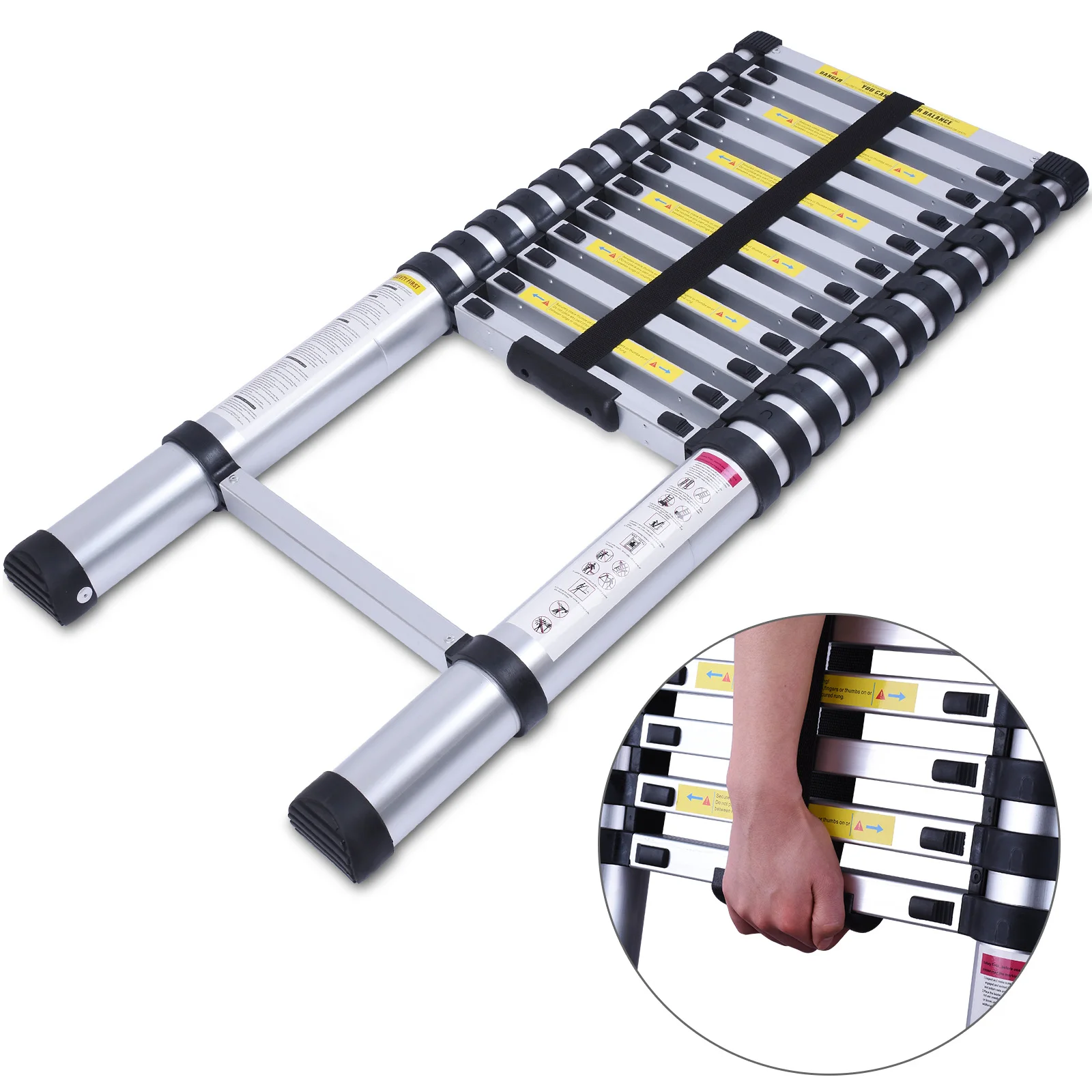 Folding Ladder Aluminum Telescopic Ladder Extendable Aluminum Foldable ...