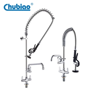 Different Height Single Hob Deck Mounted Pre Rinse Taps Commercial ...