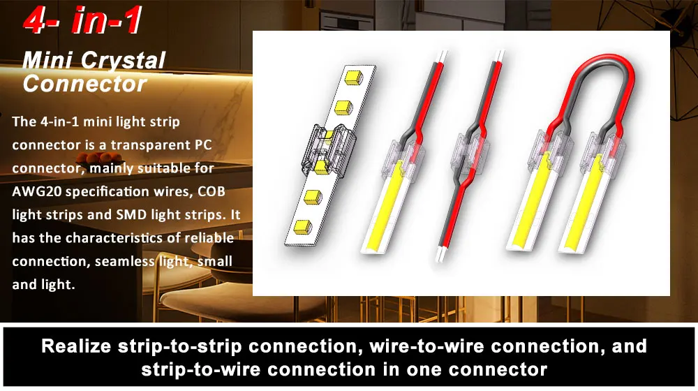 4 in 1 Wire Connector LED Strip RGB - Reliable & Versatile