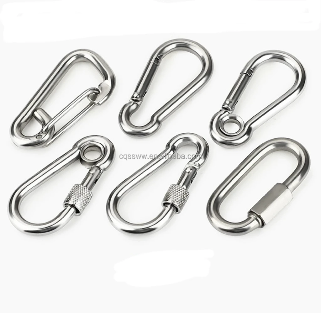 Heavy duty 304 316 stainless steel mountaineering buckle spring hook ...