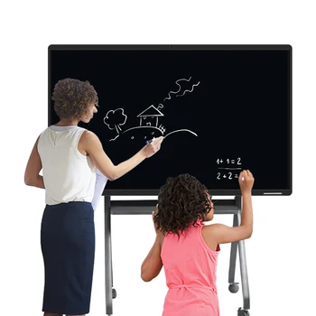 86 98 Inch Interactive Panel Ops Slot Dual System 4k 20 Point Touch ...