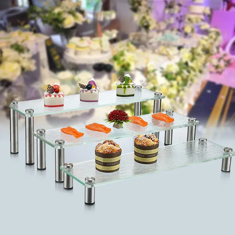 Elegant White Acrylic 3-Tier Rectangular Cupcake Dessert Display Riser ...