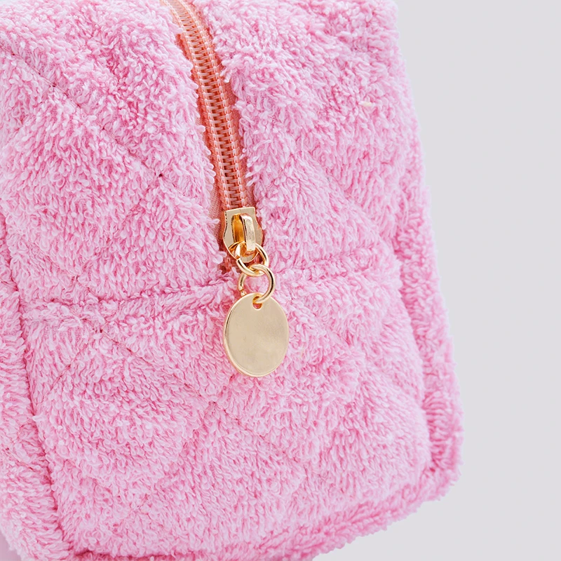Wholesale Custom Colors Terry Cloth Make up Bag Quilted Towel Cosmetic ...
