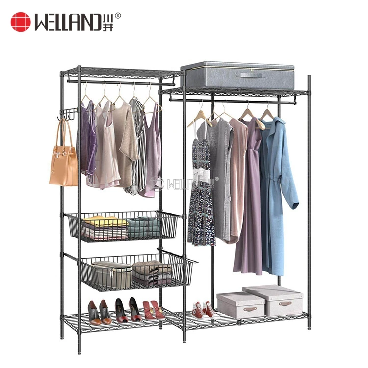 Modern Bedroom Furniture Portable Metal Heavy Duty Metal Wardrobe ...