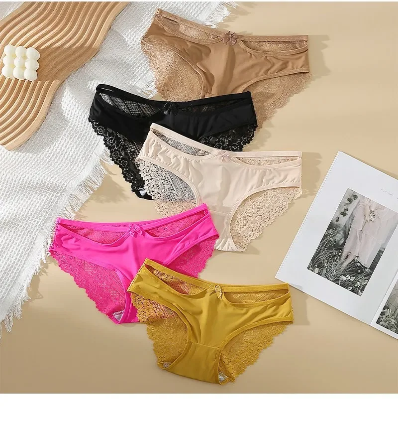 Sexy Panties Ladies Plus Size Underwear Comfort Lace Hollow Out Briefs ...