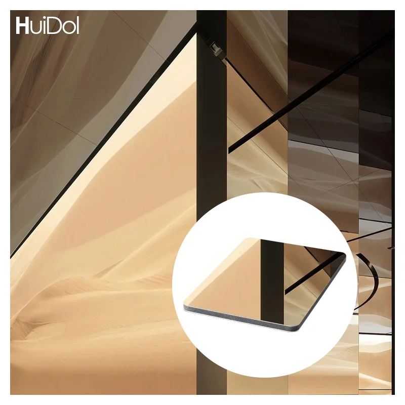 Mirror wall panel cladding with bamboo structure decorative wall ...