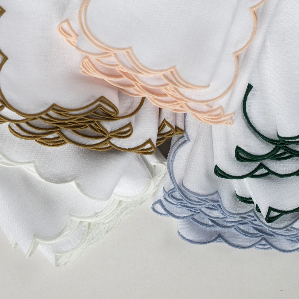 Hand Embroidery Linen Napkins - Perfect for Weddings