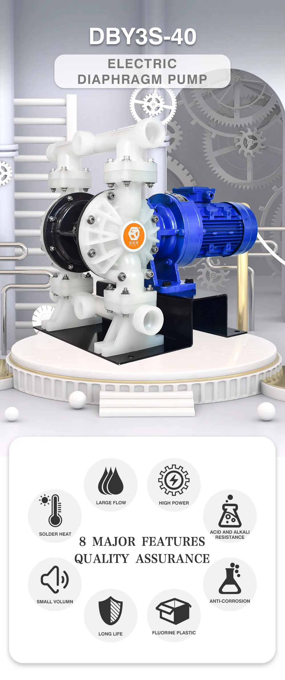 Godo Dby3s-40s Electric Diaphragm Pump 380v Customizable Electric Pump ...