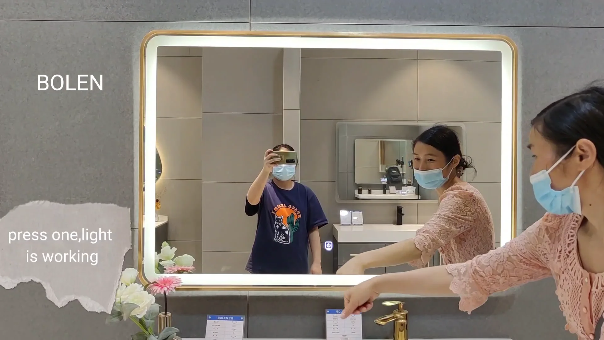 Aluminum Frame Rectangular Smart Led Infinite Dimming And Defogging ...