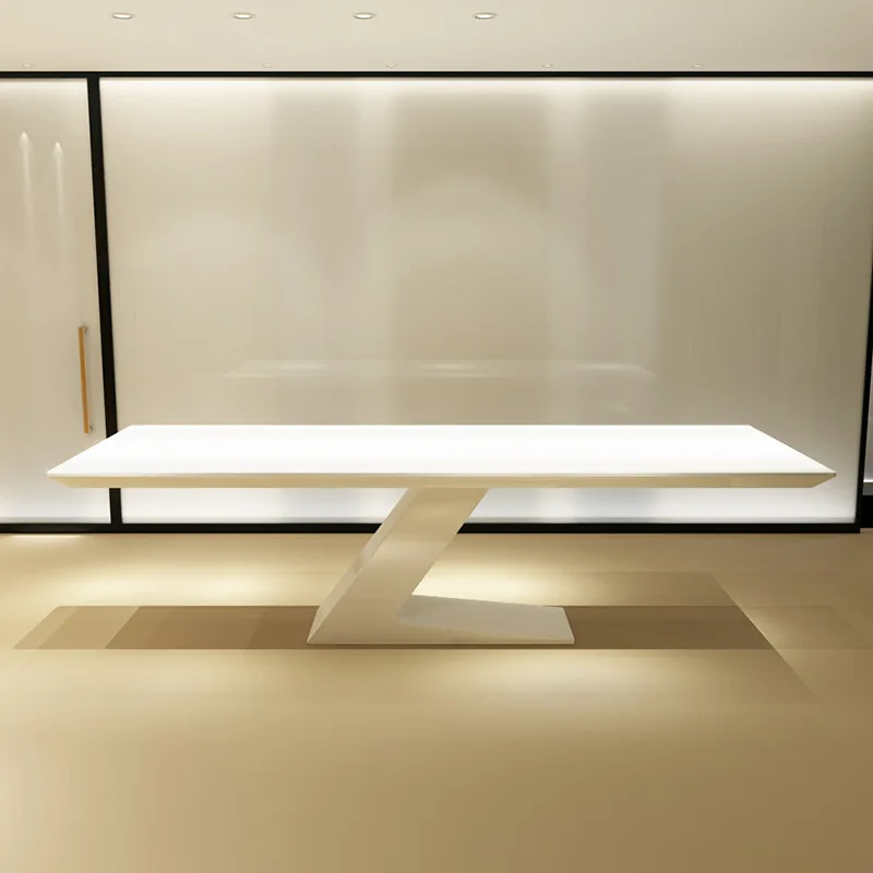 Modern Minimalist Office Furniture White Paint Conference Office Long ...