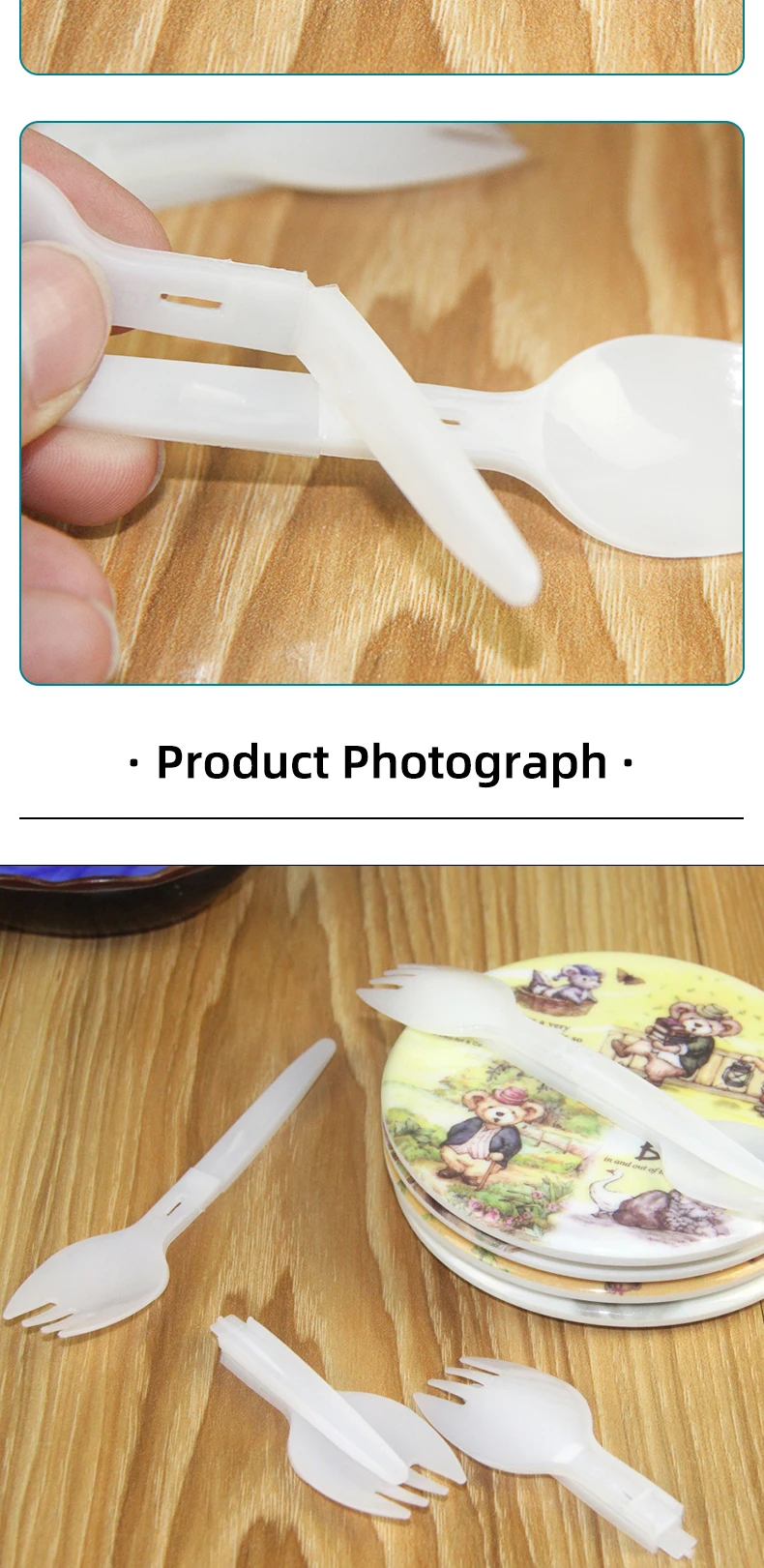 White Plastic Folding Spoon Individual Packing Disposable Folding Fork ...