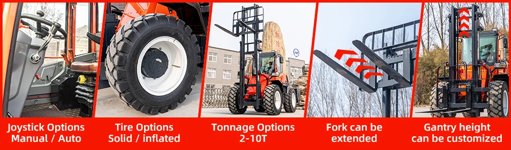 2024 New Hydraulic Off-Road Forklift 2 Ton 3 Ton5Ton Heavy Diesel ...